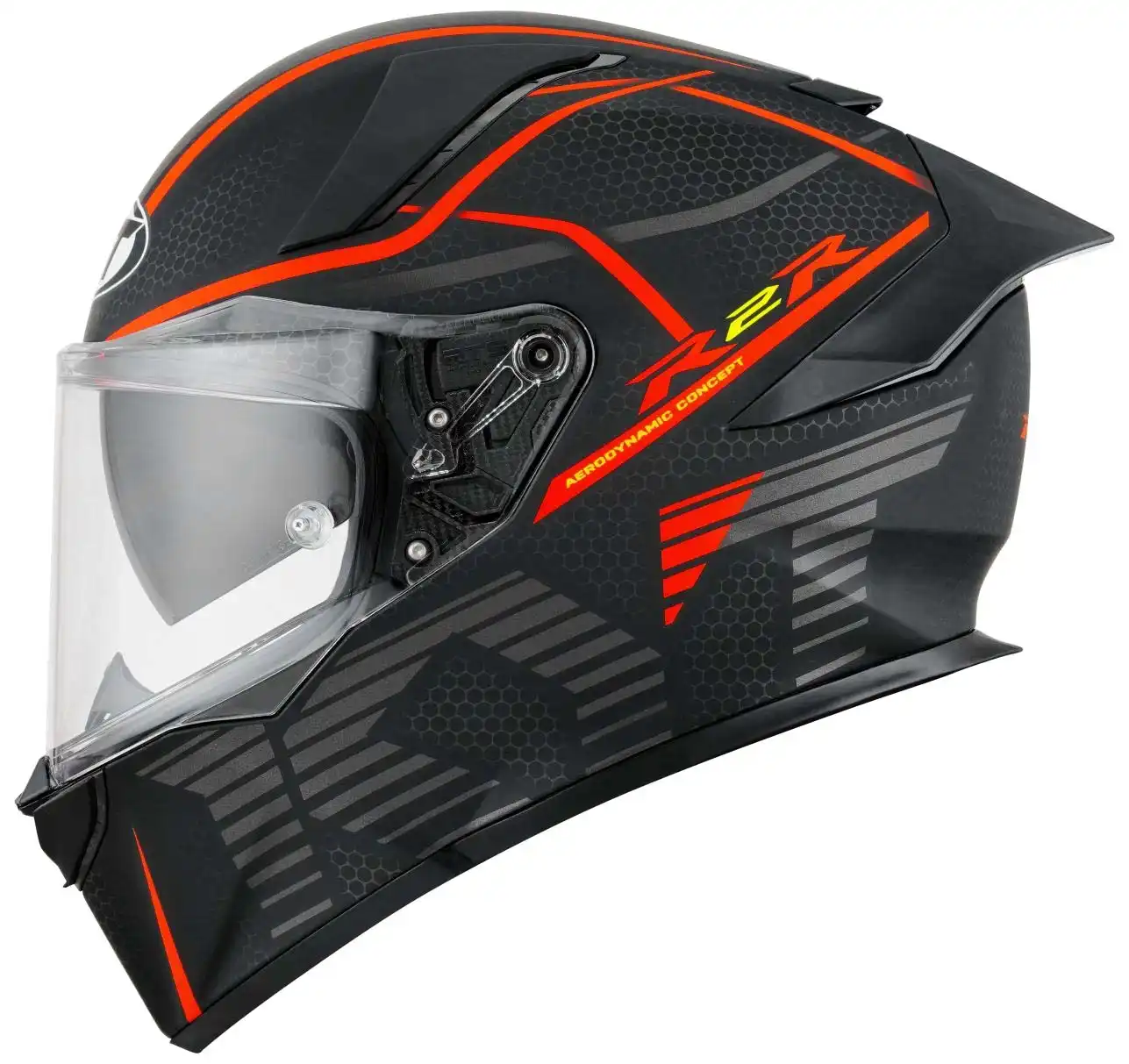 KYT R2R Pro Concept Matt Black Red Full Face Helmet